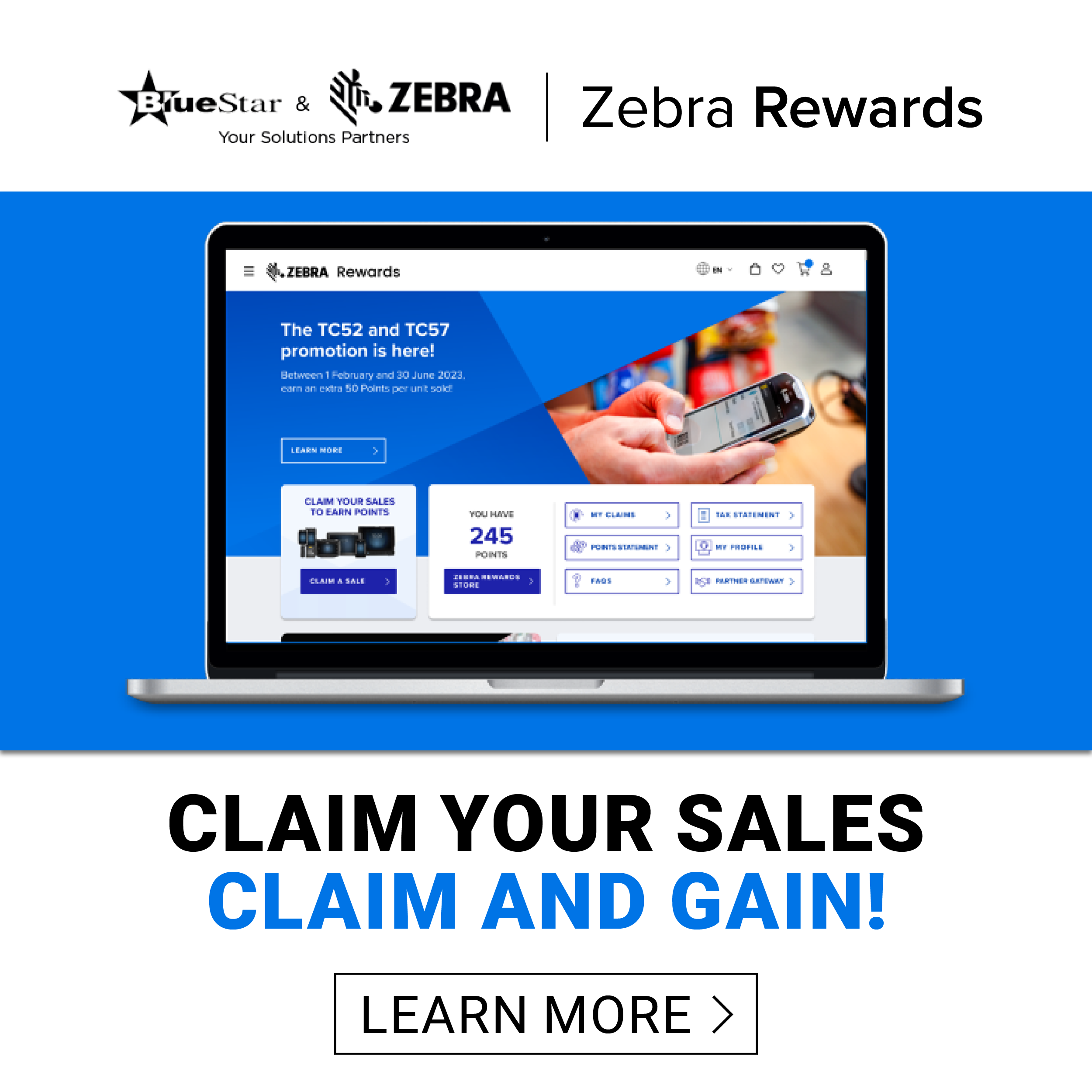 Zebra Rewards Program at BlueStar